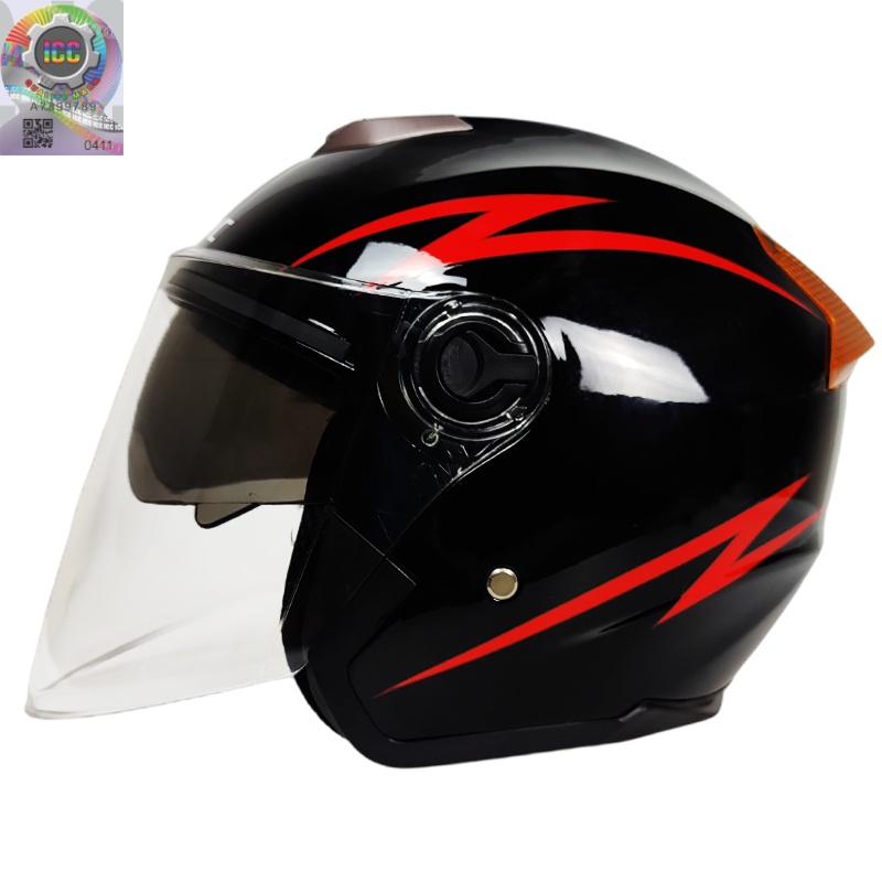 ICC Stickers Dual Lens Motorcycle Helmet for Both Men and Women All ...