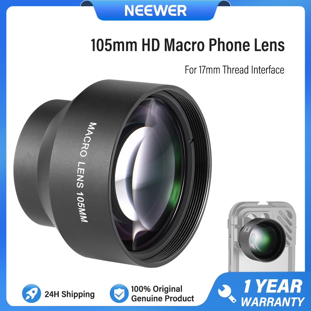 NEEWER HD 105mm Macro Lens Only for 17mm Thread Backplate, Compatible ...