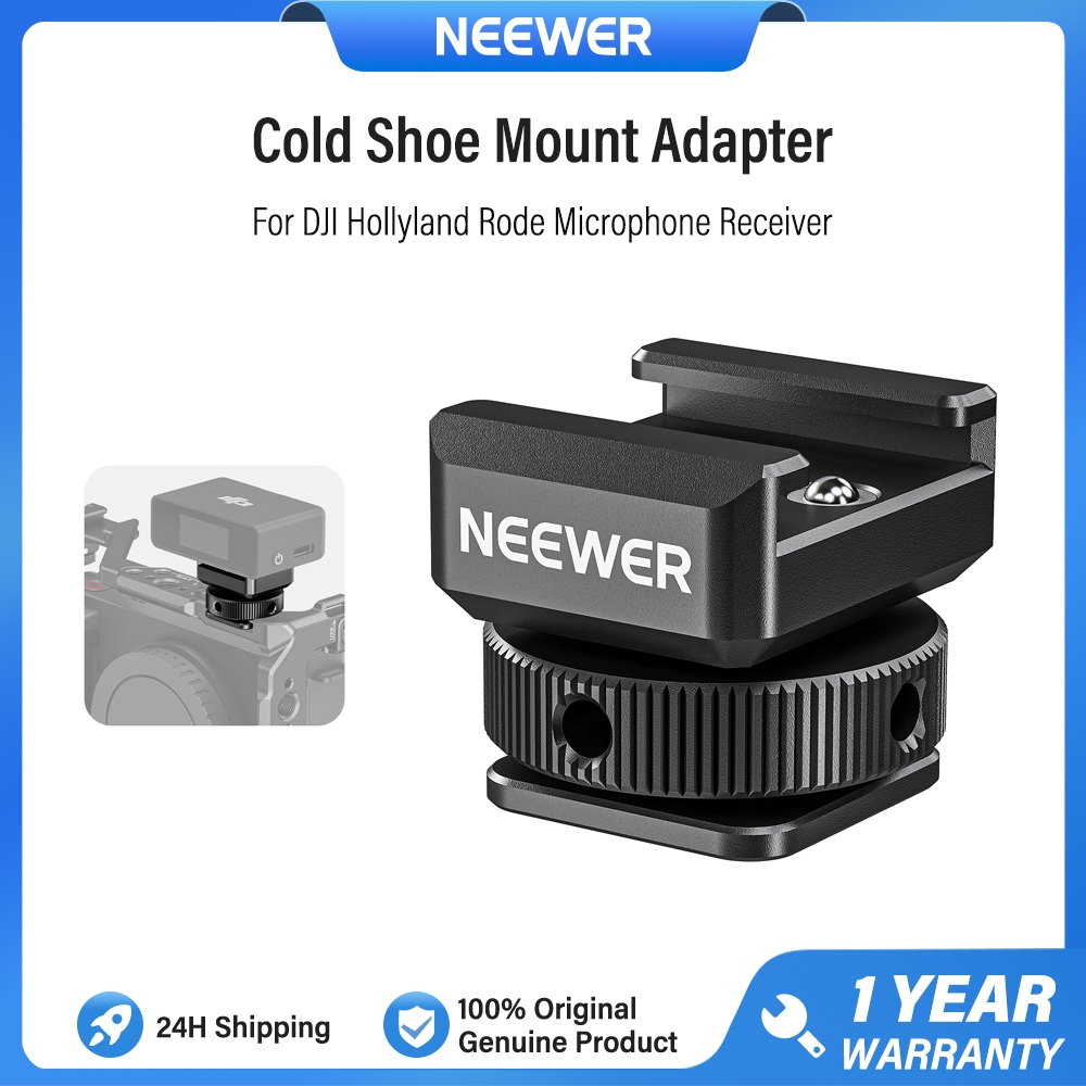 NEEWER Cold Shoe Mount Adapter Compatible with DJI Mic Receiver, UA030 ...