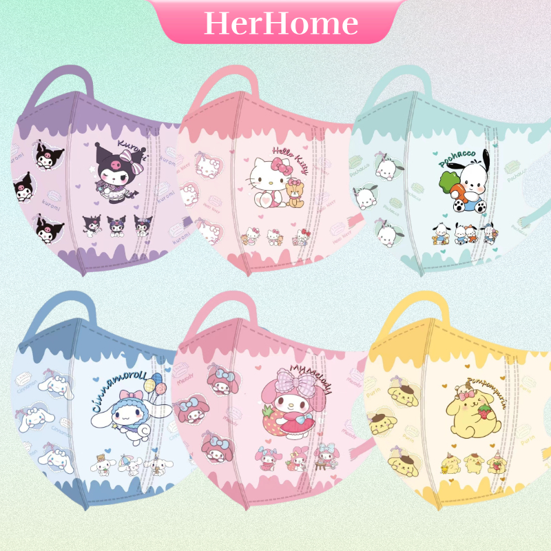 30/60pcs 3~12 year old Sanrio christmas Kids mask New Year's Red Mask ...