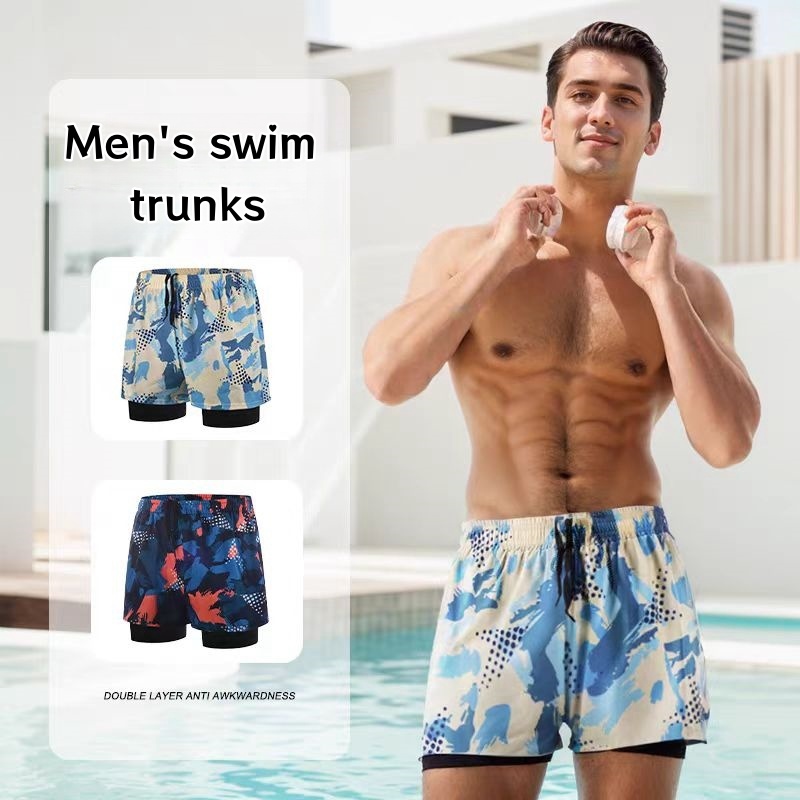 New Style Swimming Trunks Men's Anti-embarrassing Boxer Plus Size ...