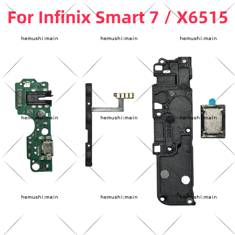 For Infinix Smart 7 X6515 Power Volume Flex Button Switch USB Charger ...