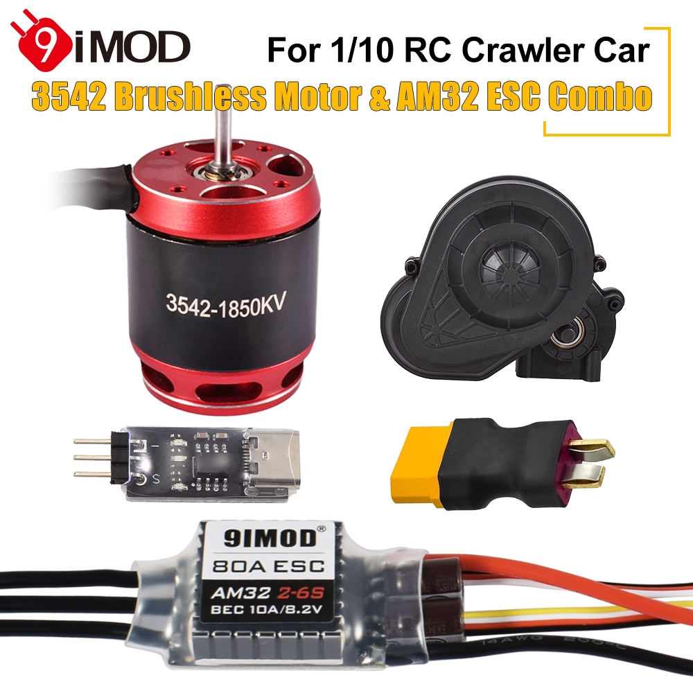 9IMOD RC Brushless Combo 80A ESC 3542 Brushless Motor for Axial SCX10 ...
