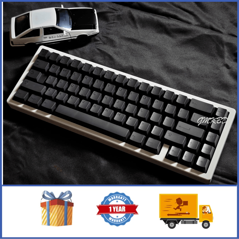 GMK Black Engraved Key Cap 152 Key ABS Double Shot Complete Set ...