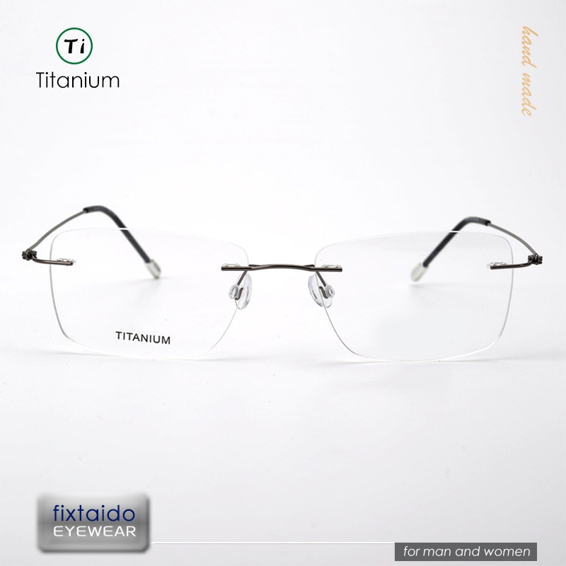 Nordic minimalist rimless eyeglasses: screwless design, sleek square ...