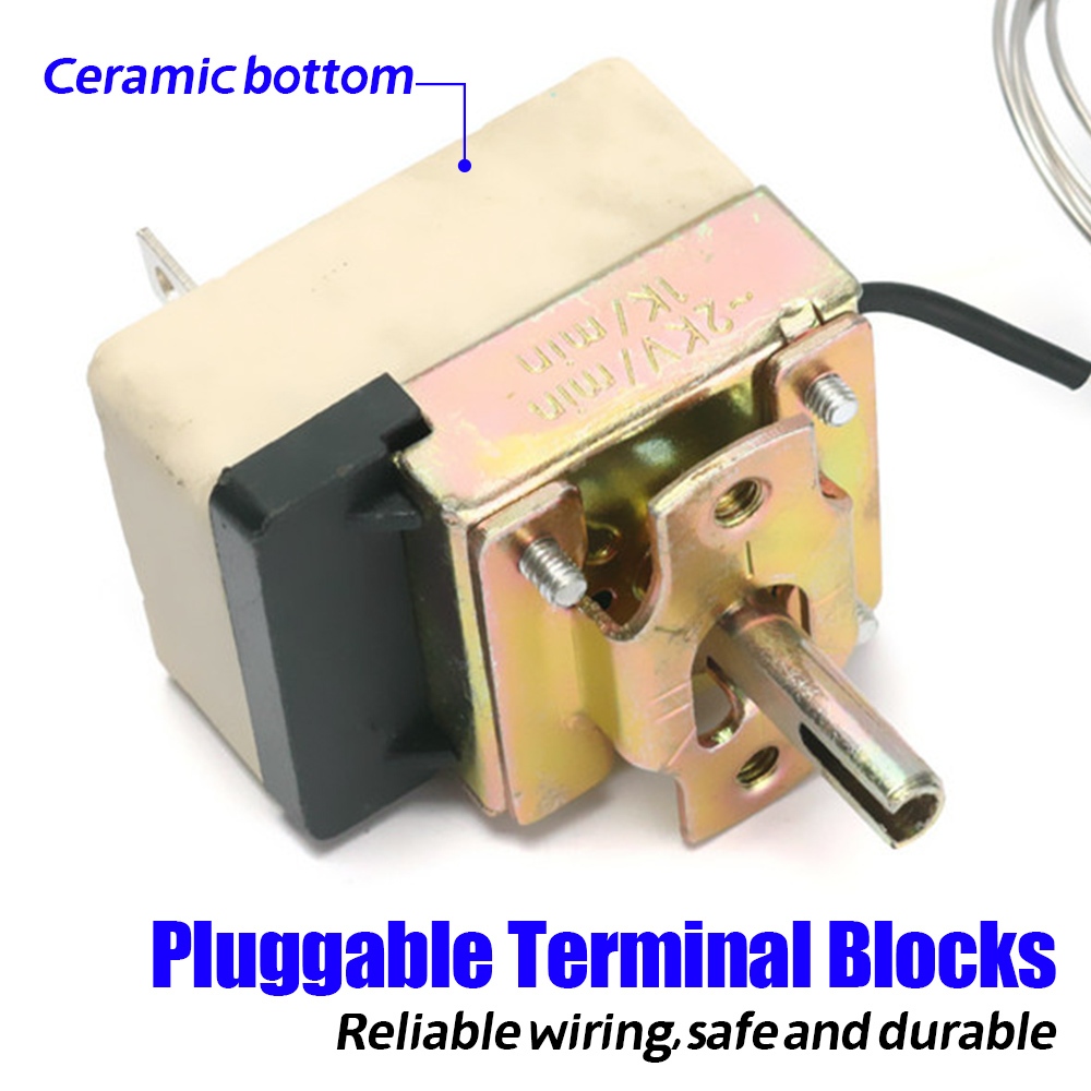 Rotary Temperature Controller Thermostat AC 250V 16A Dial 50 to 300 ...