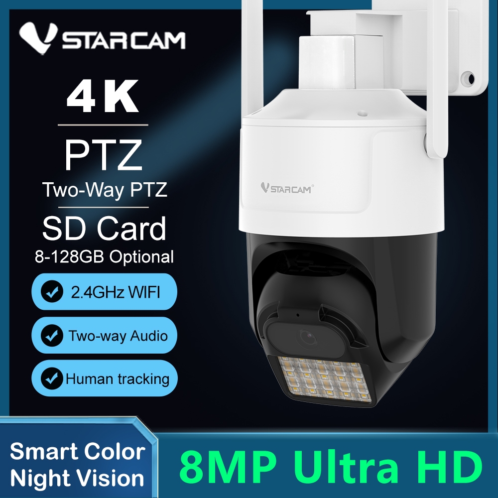 Vstarcam 4K 8MP Ultra HD PTZ Camera Smart Color Night Vision Wireless ...