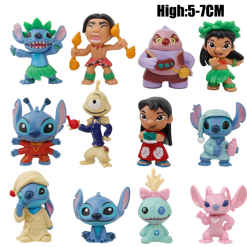 12PCS Lilo & Stitch Action Figures Stitch Set Collection Kids Toy Gifts ...