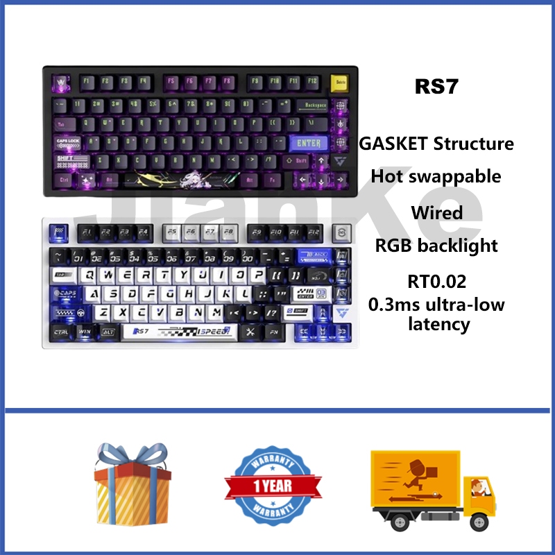ATK RS7 Aluminum Wired Magnetic Keyboard 75% Hot swappable RGB GASKET 0 ...