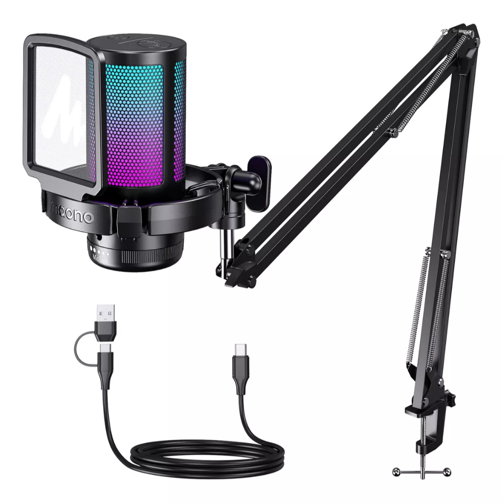 Maono DGM20/DGM20S USB Microphone RGB Gaming Mic Condenser Mic Noise ...