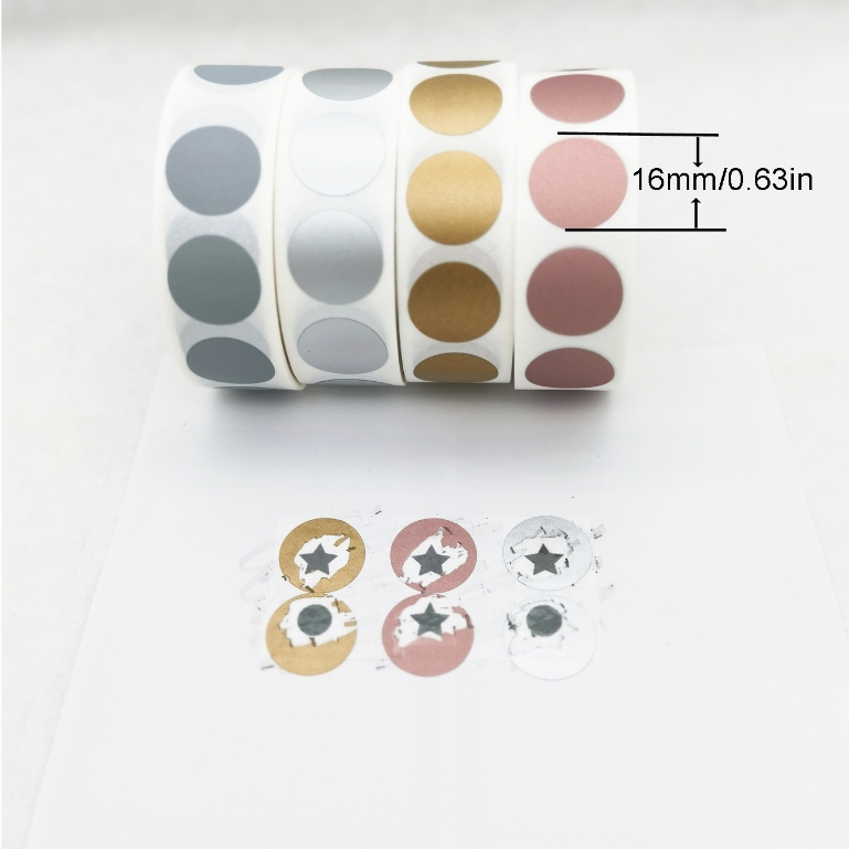 16mm Diameter Circle Scratch Off Sticker 1000 Stickers/Roll Small Round ...