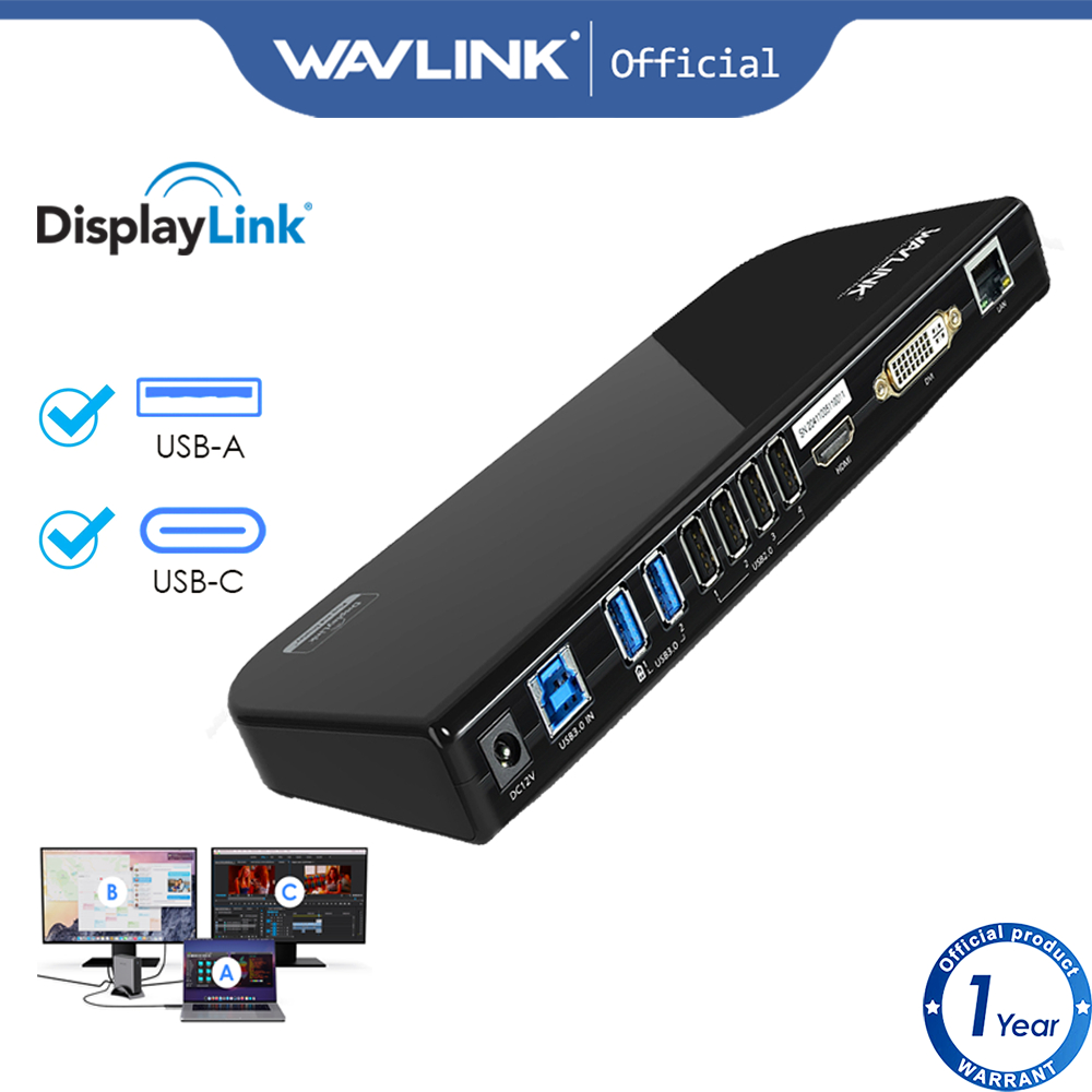 Wavlink Displaylink USB Universal Laptop Docking Station Dual Video ...