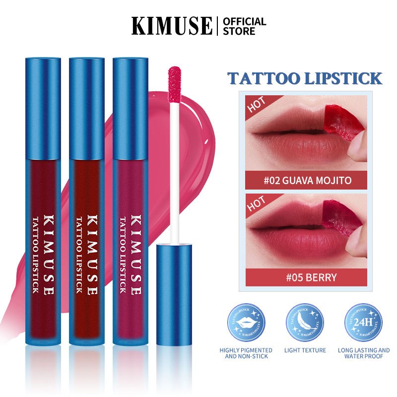 KIMUSE 1 Pcs Peel Off Lip Stain Tattoo Lipstick Waterproof Long-lasting ...
