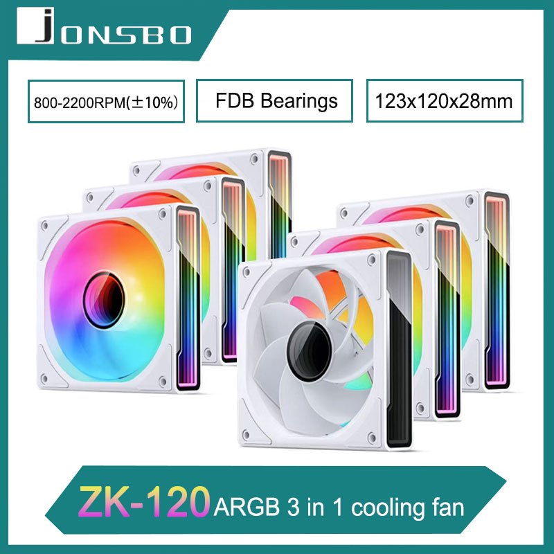 JONSBO ZK-120 3-in-1 building block fan ARGB divine light synchronous ...