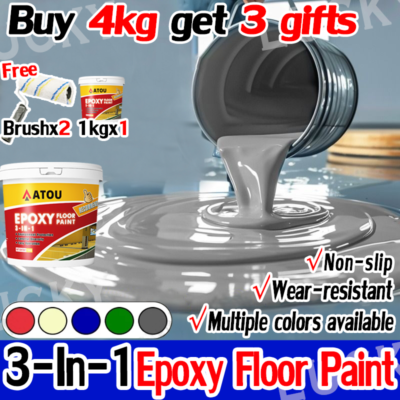 Epoxy Floor Paint 3 In 1 Cement Wear-Resistan Waterproof Anti Slip for ...