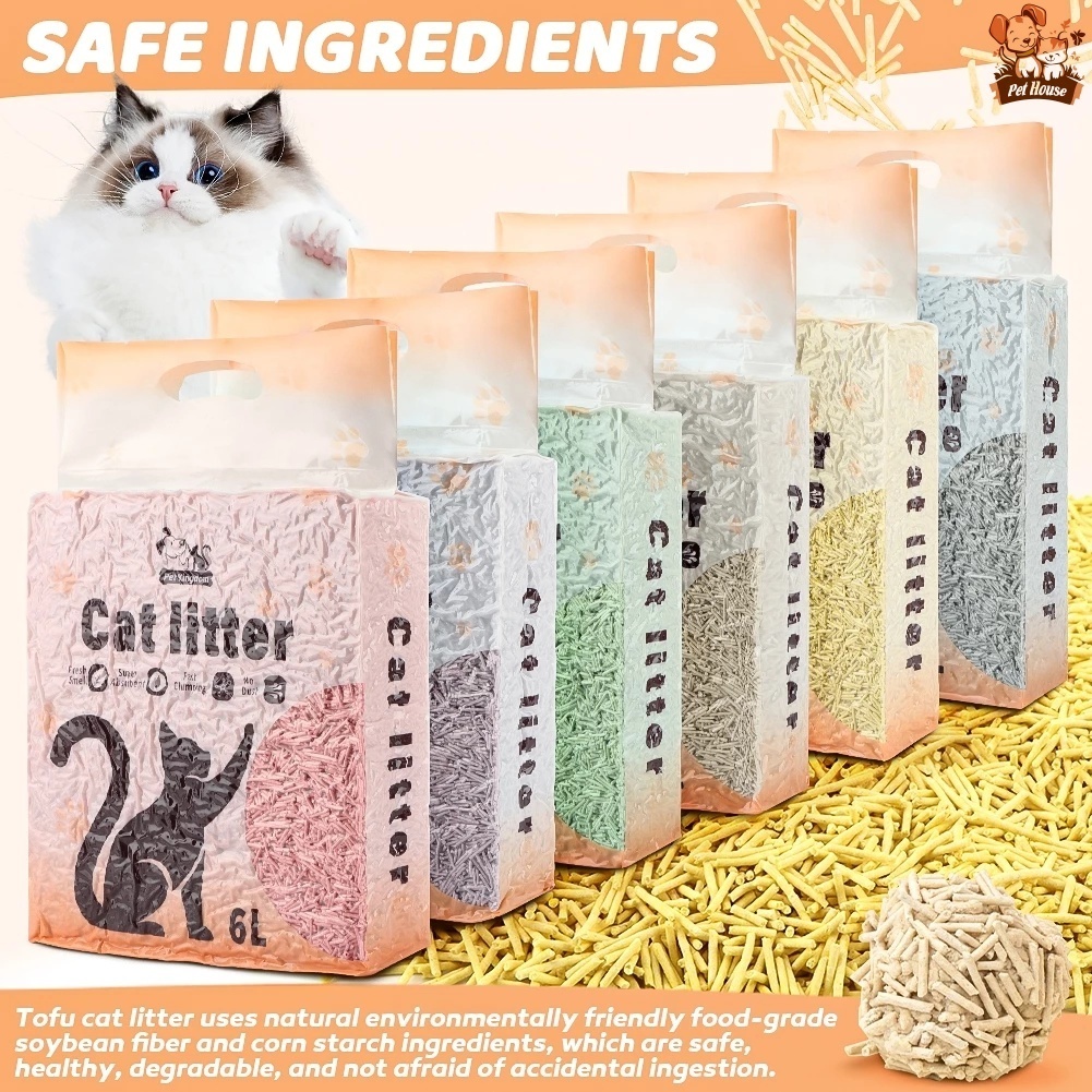 PH Mixed Cat Litter Sand 6L Fast Clumping Cat Litter with Dust-Free ...