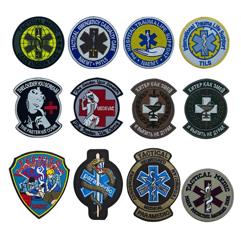 Life Star Red Cross Tactical Medical First Aid Badge Embroidery Velcro ...