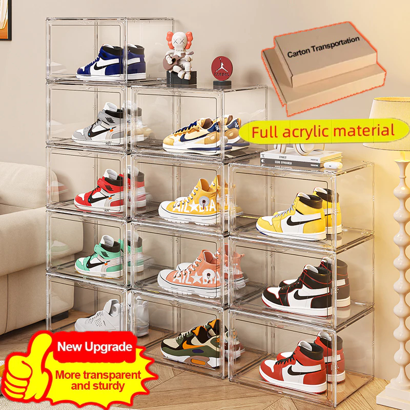 Clear Acrylic Shoe Rack: Transparent Storage Cabinet for Sneakers and ...