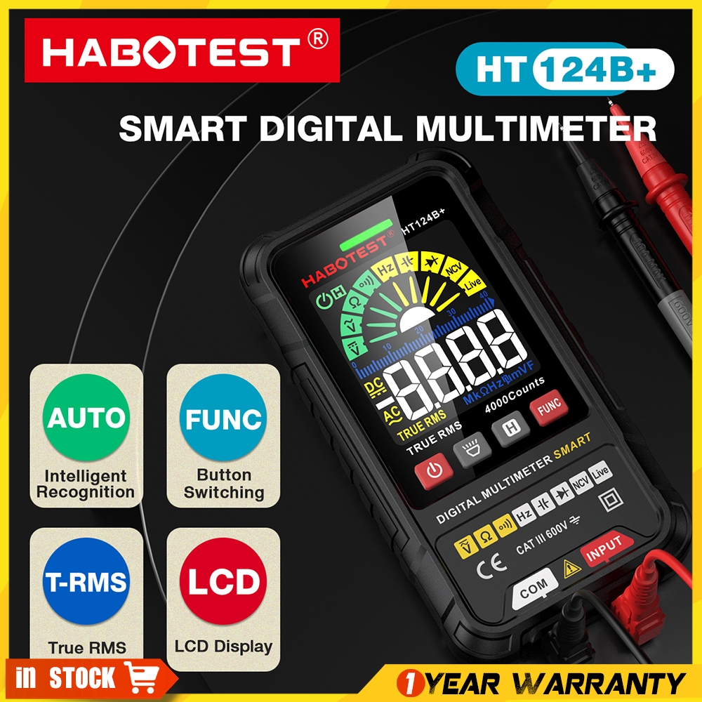 HABOTEST HT124 Series Digital Intelligent Multimeter 4000 Counting ...