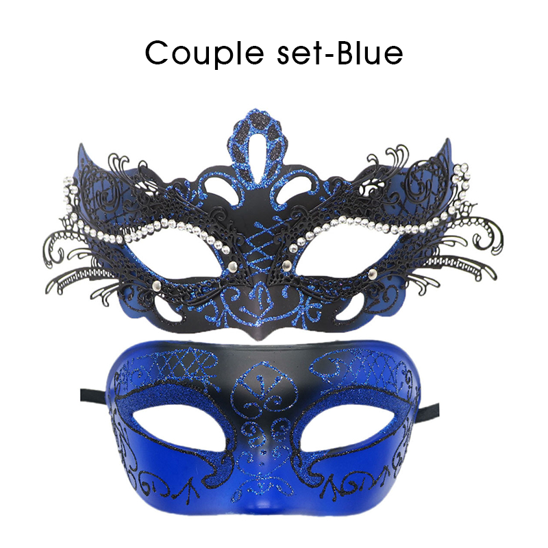 Male and female couples masquerade mask exquisite half-face iron eye ...