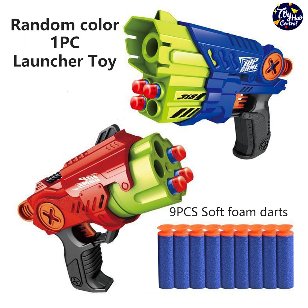 Soft Foam Dart Launcher Toy New Design Air Soft Gun with 9 Pcs Soft Gun ...