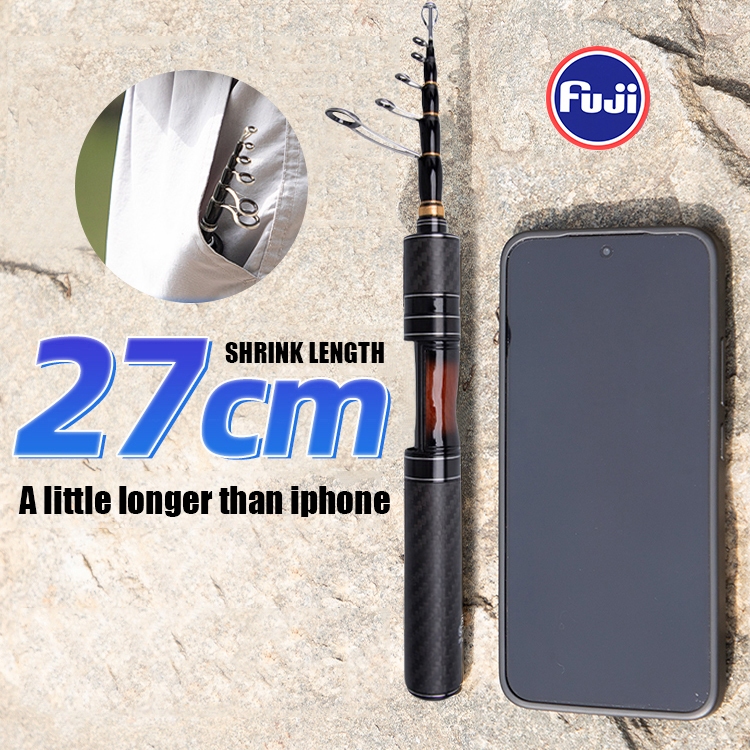 Portable 27Cm Travel Rod Ultralight Fishing Rod Fuji Guide Carbon Rod ...