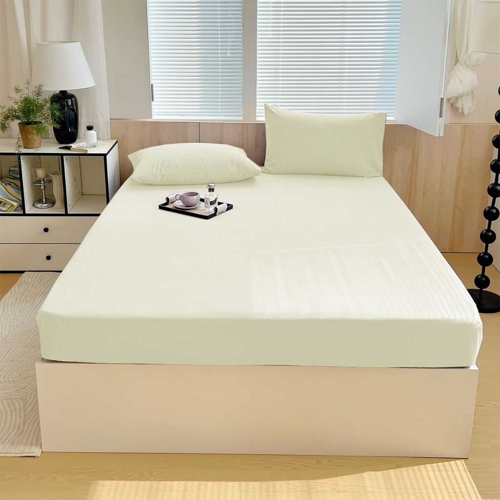 3In1 Plain Bedsheet Set Single/Double/Queen/King Fully Garterized No ...