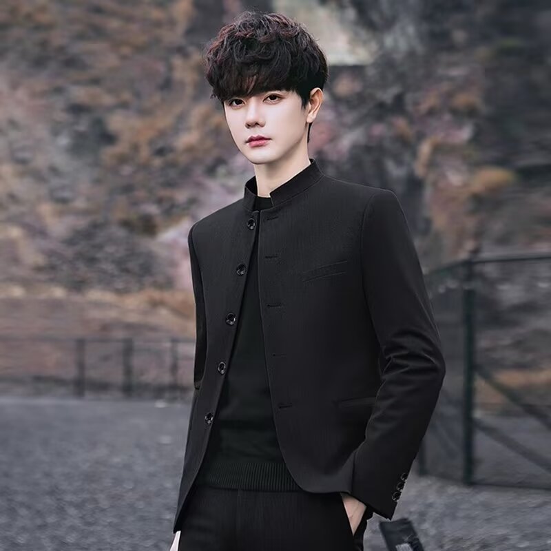 Men Suit Top Slim-fit Stand-up Collar Tang Suit New Chinese Style ...