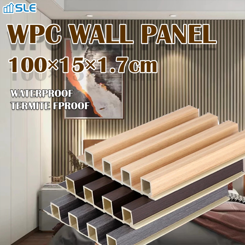 Wood Wallpaper WPC Wall Decor Sticker Waterproof Fluted Panels ...