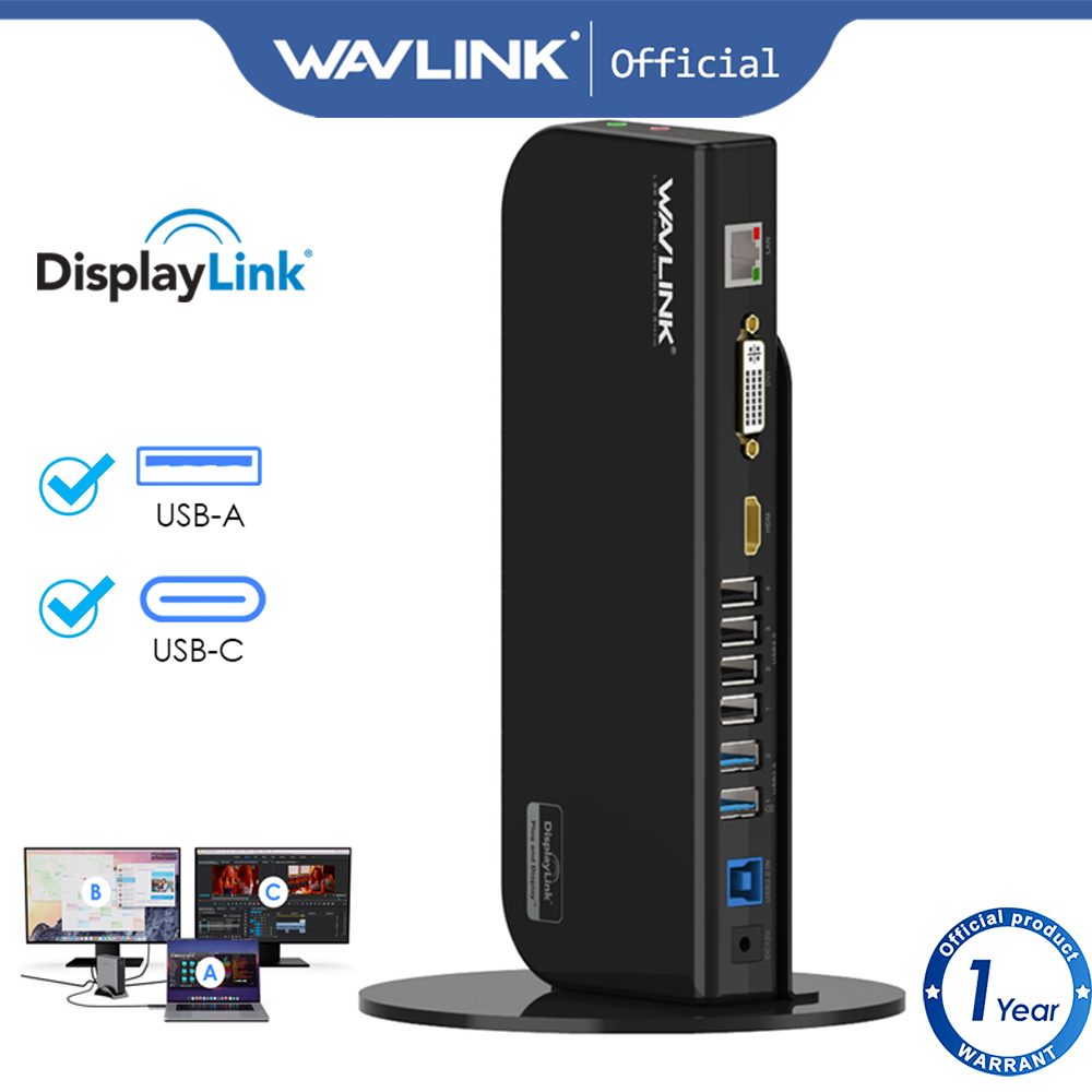 Wavlink Universal Docking Station USB 3.0 HUB with Displaylink 2K Dual ...