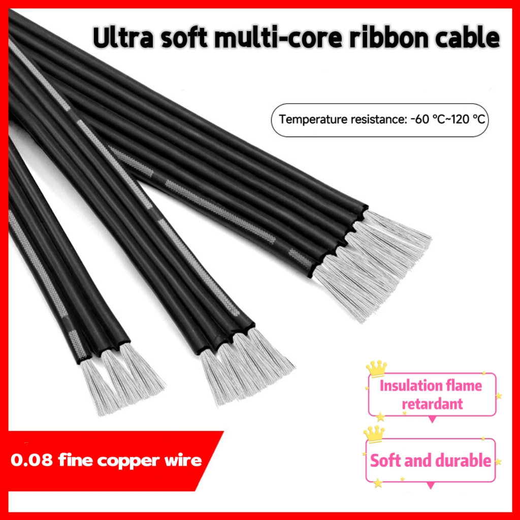 Ultra soft high temperature resistant silicone ribbon cable 24 26 28AWG ...