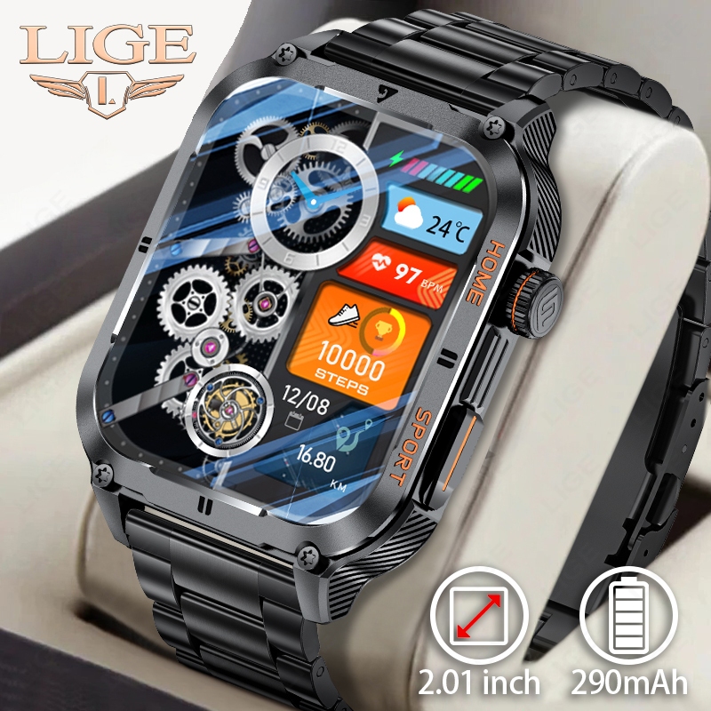 LIGE Smart Watch Original Men Unisex 2.01'' HD Screen Health Monitor AI ...