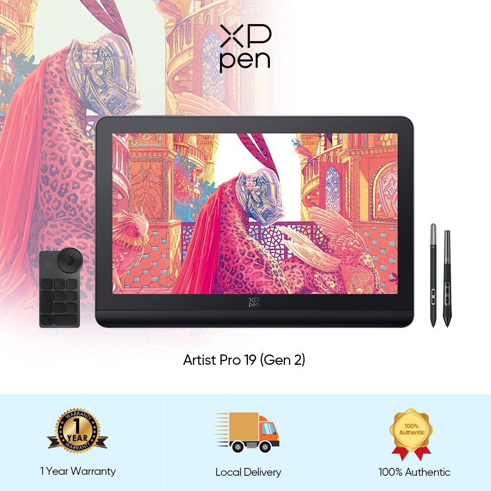 XPPen Artist Pro 19 (Gen 2) 4K Ultravision Display 18.4-inch Pen Display Drawing Display,with ...