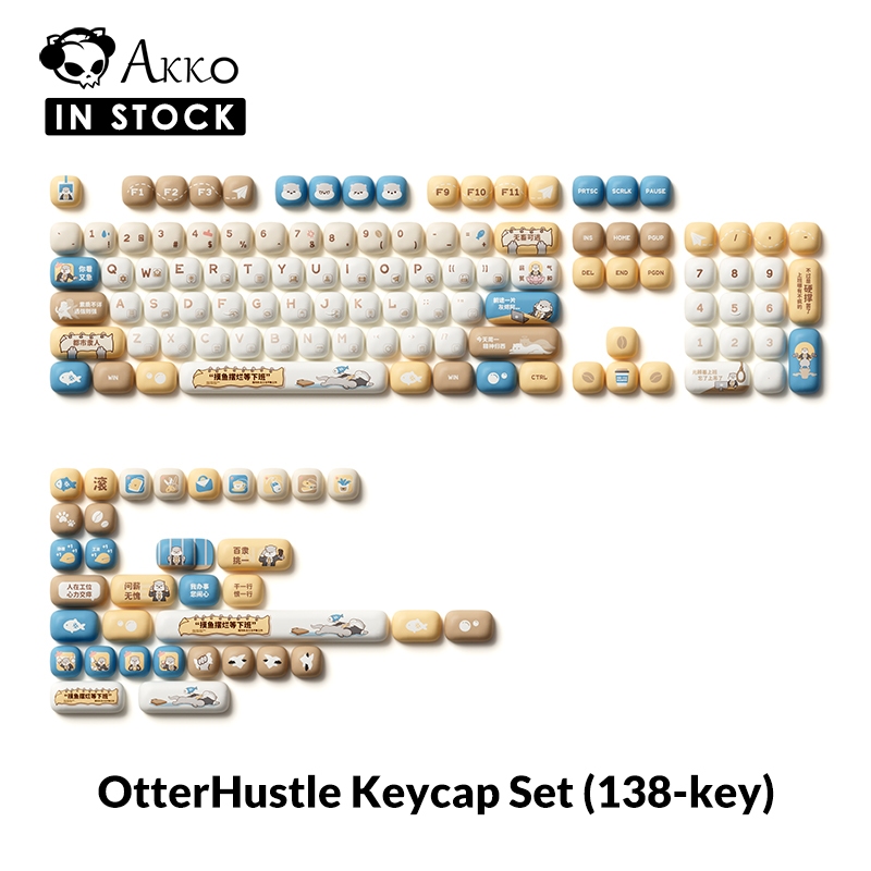 Akko OtterHustle Keycap Set (138-key), new design MOG profile, PBT dye ...