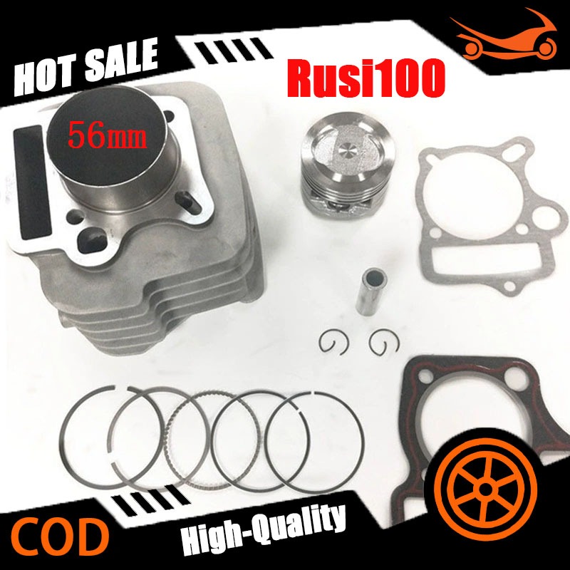 rusi 100 56mm block cylinder piston top engine parts kit plug and play ...
