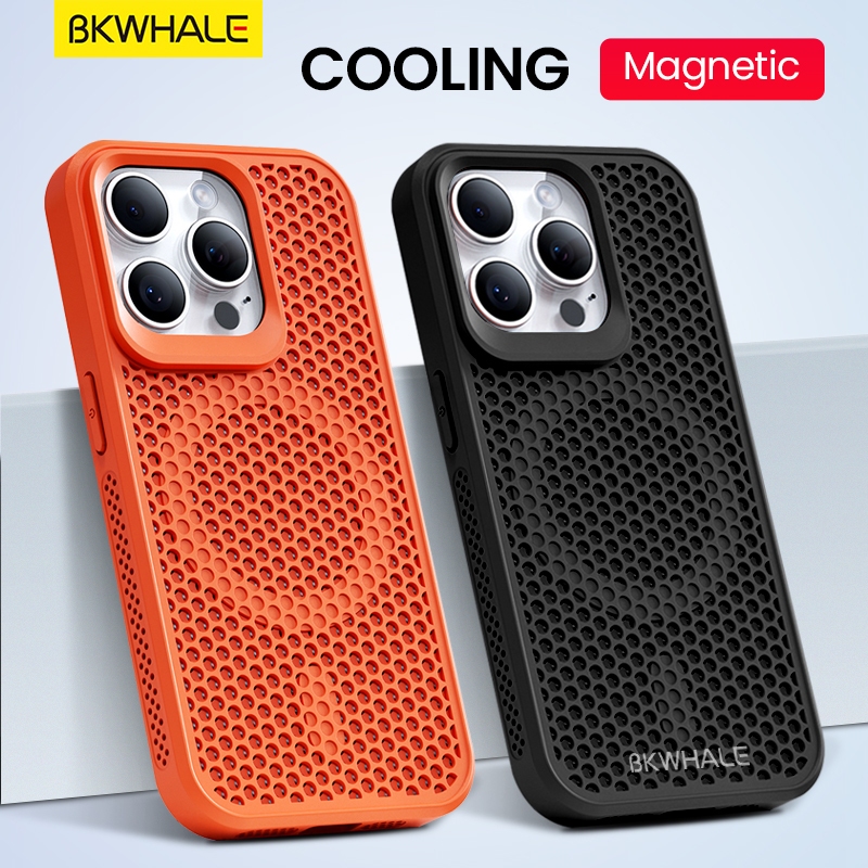 BKWHALE Cooling Magnetic Phone Case For iPhone 16 Pro Max 15 Pro Max 14 ...