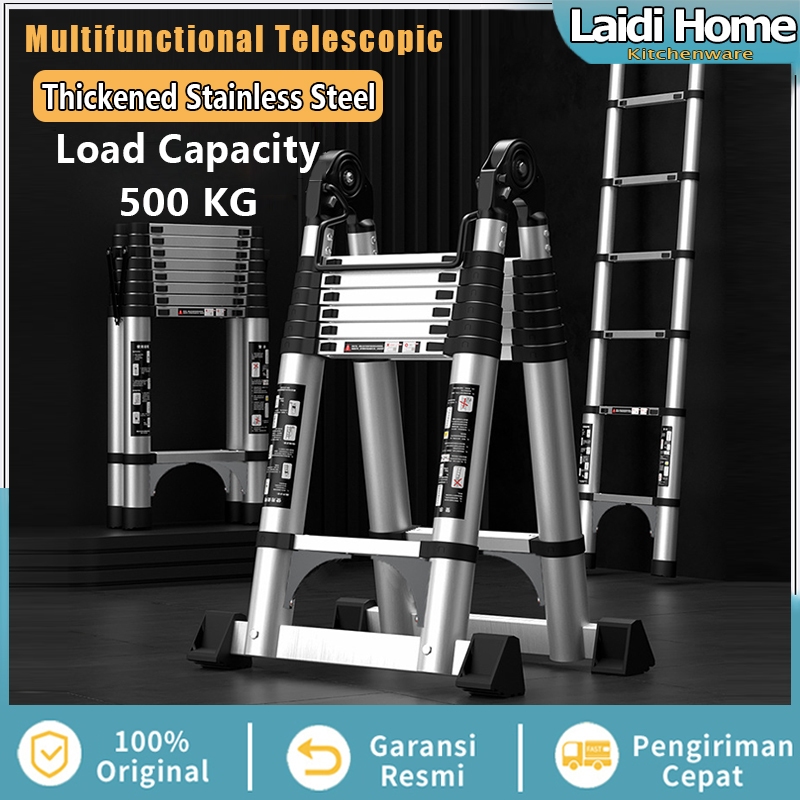 Telescopic Ladder Stainless Steel Multifunctional Household Ladder Lift ...