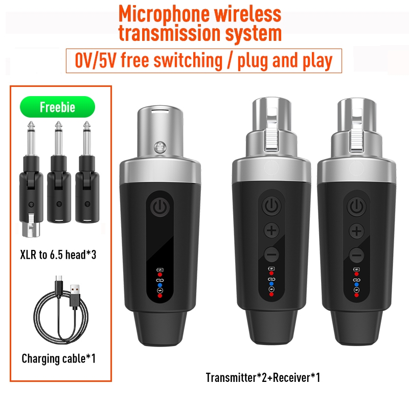 Wireless Microphone Transmitter Receiver Rechargeable 2.4Ghz XLR ...