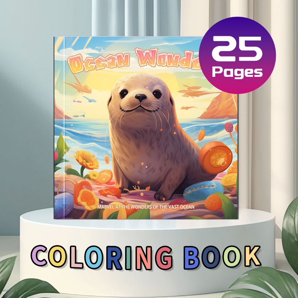 Marine Life Picture Book Coloring Book | Adventure with Ocean Cute Pets ...