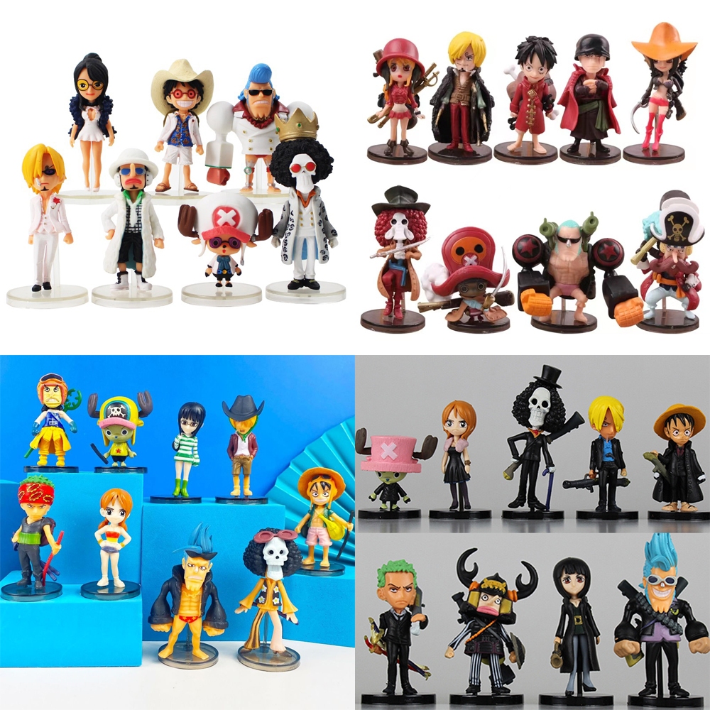 9Pcs/Set Anime One Piece The Straw Hat Pirates Luffy Sanji Zoro Nami ...
