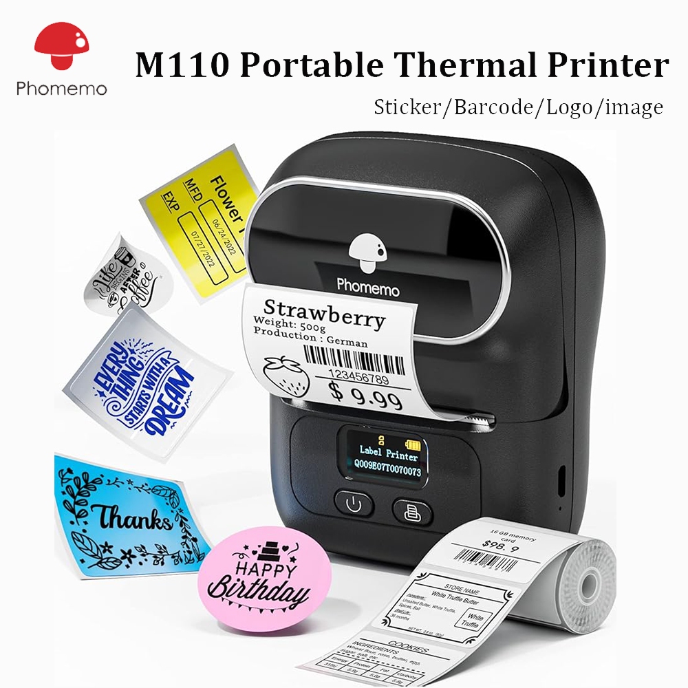 Phomemo M110 Bluetooth Label Maker,Portable Inkless Thermal Sticker Printer | Shopee Philippines