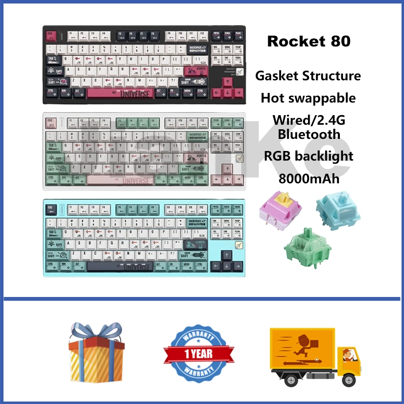 RECCAZR Rocket 80 Aluminum Wireless Mechanical Keyboard 80% Hot ...