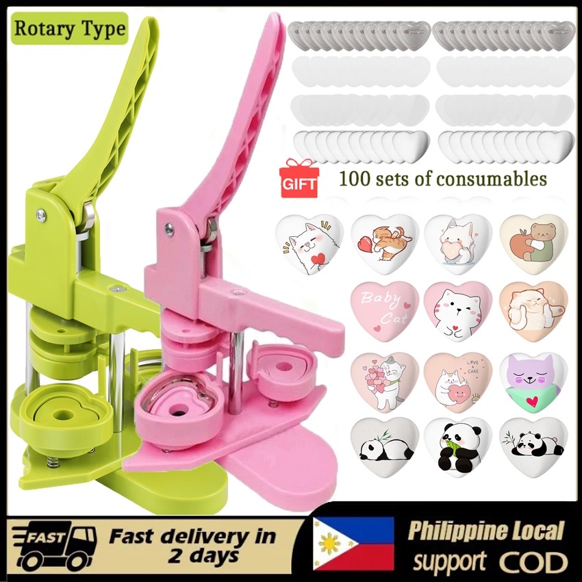 Local delivery Heart manual button maker badge making machine with ...