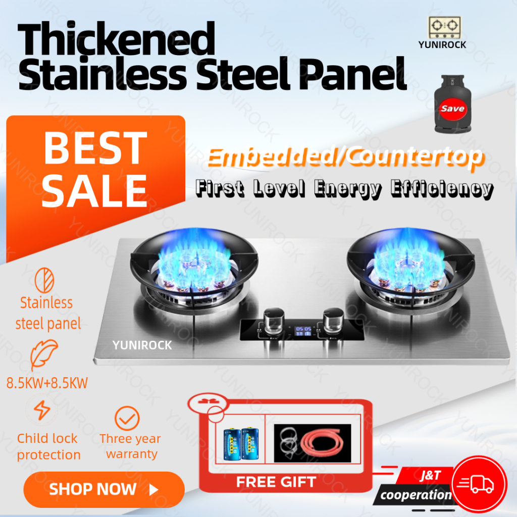 Stainless Steel Gas Stove Double Burner Gas Stove Cooker Liquefied Gas ...