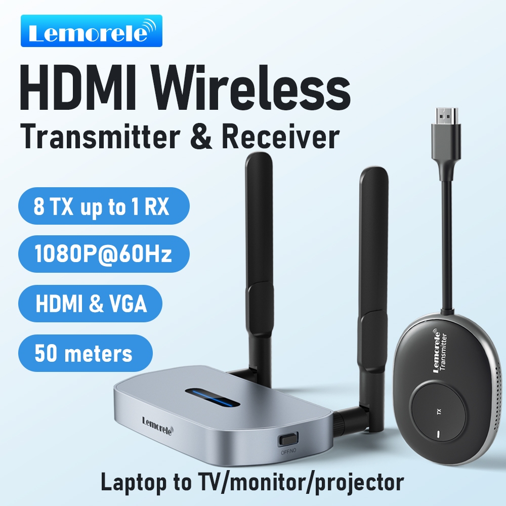 Lemorele Q5 Wireless HDMI Transmitter Receiver Extender 5G Kit 165FT ...