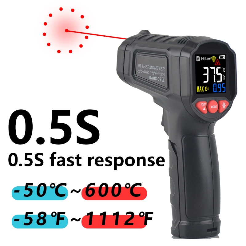 Infrared Thermometer IR600 Series 600C Thermometer Adjustable ...