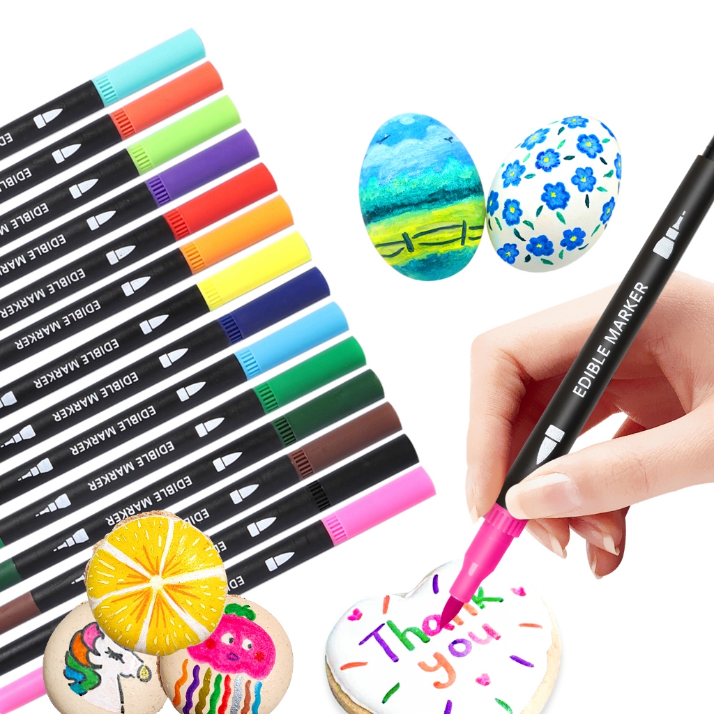 14 Colors Edible Markers Cookie Decorating Food Coloring Pens ...