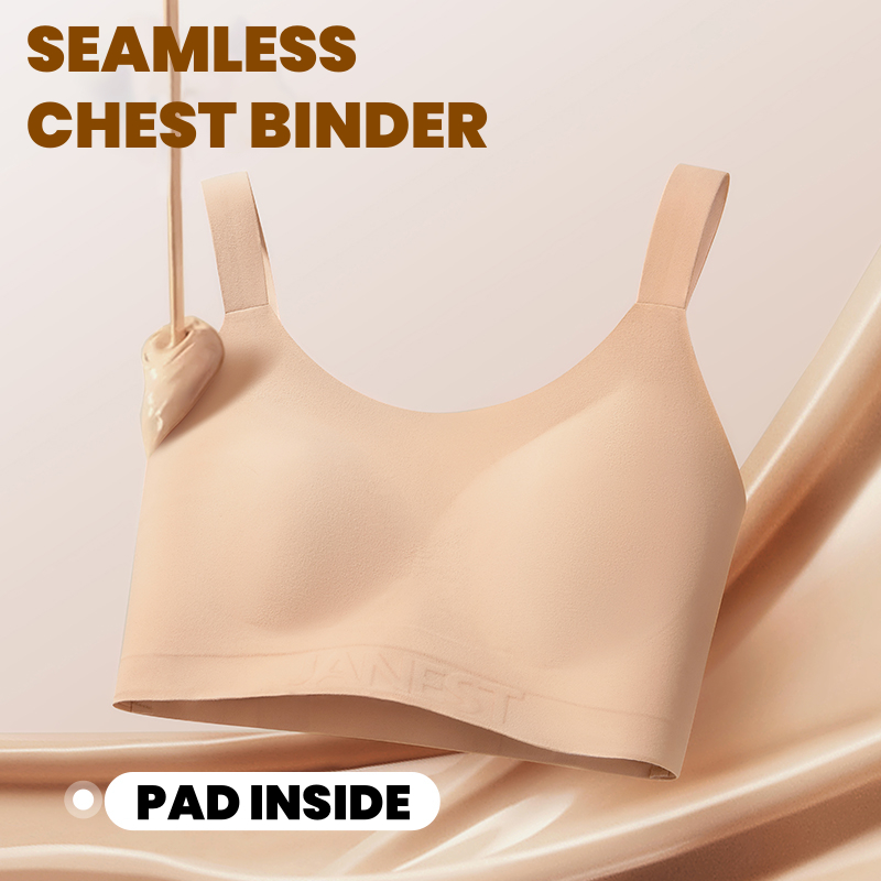 Janest Seamless Chest Binder Back Support Strip Binder Chest Front Bra ...