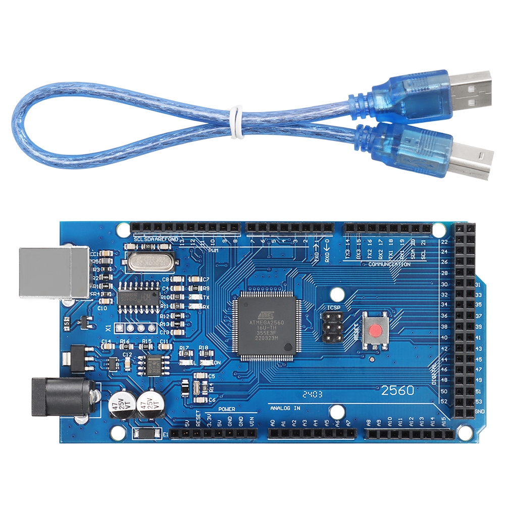 MEGA 2560 R3 Board with USB Cable ATmega2560-16AU CH340G Development ...