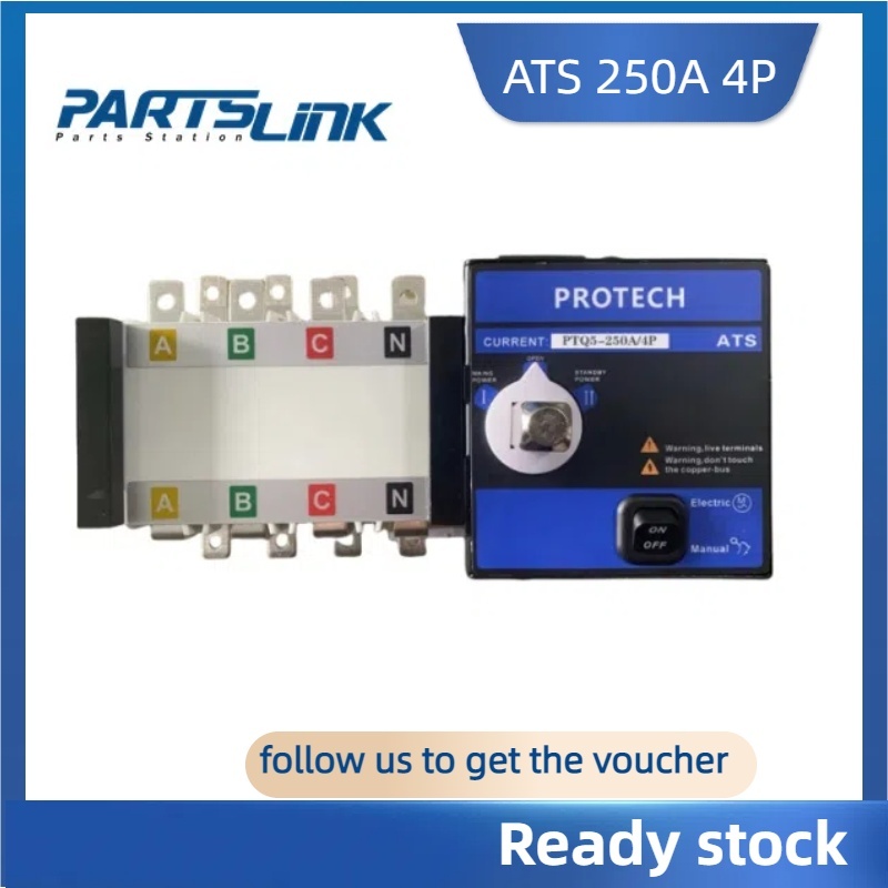 250A 4P ATS Dual Power Automatic Transfer Switch AC220V Single Phase 3 ...